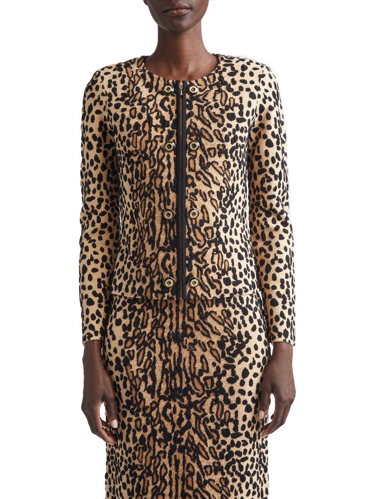 ST. JOHN ST. JOHN Leopard Jacquard Knit Jacket